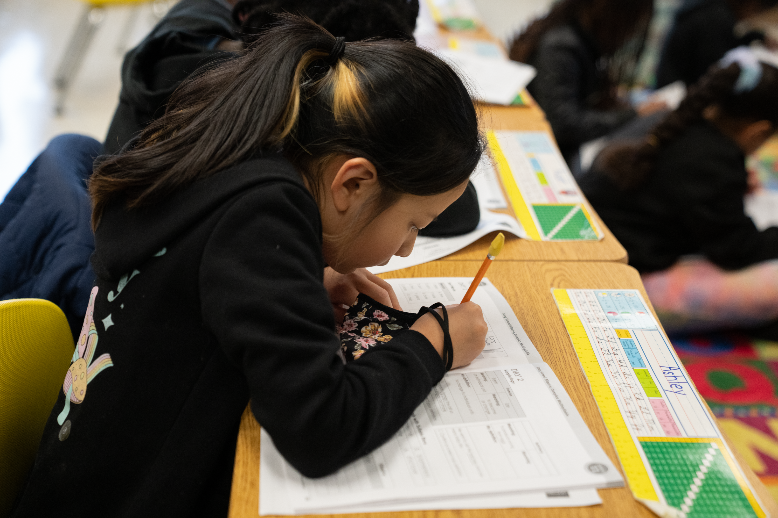 Middle School Students Writing