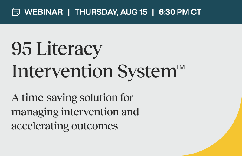Literacy Webinars for Teachers and Educators | 95 Percent Group